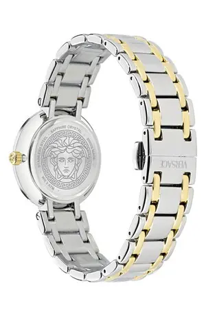 Versace Antlia Emerald Bracelet Watch With Guilloche Dial And Medusa Head Accent