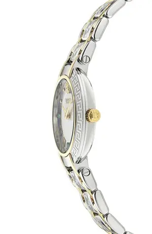 Versace Antlia Emerald Bracelet Watch With Guilloche Dial And Medusa Head Accent