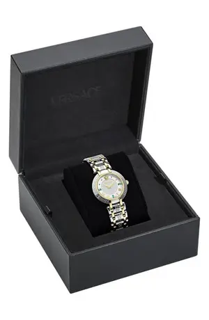 Versace Antlia Emerald Bracelet Watch With Guilloche Dial And Medusa Head Accent