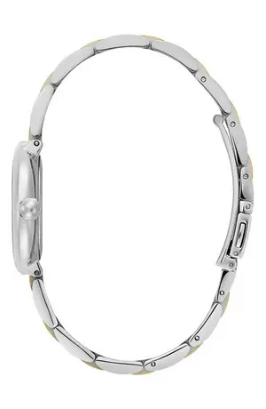 OLIVIA BURTON Pembroke Gold Tone Stainless Steel Link Bracelet Watch - Silver White