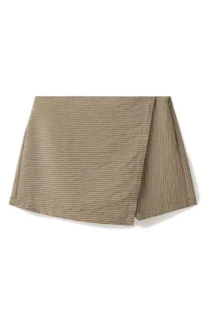 Mango Striped Wrap Skort