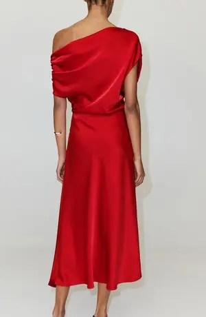 Mango Asymmetrical Satin Dress