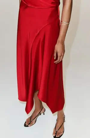 Mango Asymmetrical Satin Dress