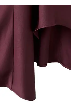 Mango Asymmetrical Satin Midi Dress - Wine