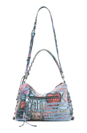 Desigual Medium Mixed Denim Shoulder Bag