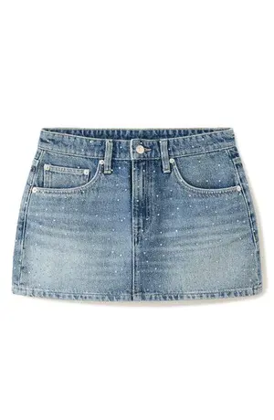 Mango Embellished Denim Mini Skirt