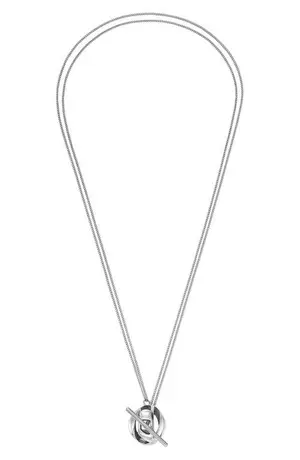 DIESEL® Stainless Steel Globe Pendant Necklace With Toggle Closure