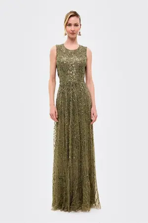BEAUUT Embellished Sequins Back Satin Bow