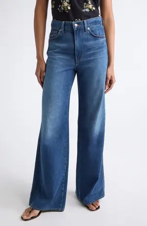Veronica Beard Kasey Mid Rise Wide Leg Jeans