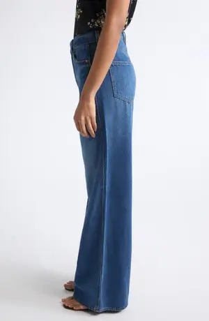 Veronica Beard Kasey Mid Rise Wide Leg Jeans