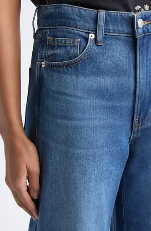 Veronica Beard Kasey Mid Rise Wide Leg Jeans
