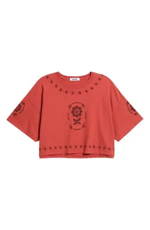 Daydreamer Floral Graphic Cropped T-shirt