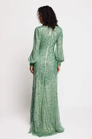 BEAUUT Embellished Sequins Net Gown