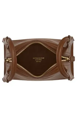 Victoria Beckham Mini Plié Handbag - Dark Tan
