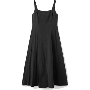 Mango Crinkled A-line Dress - Black