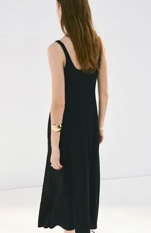 Mango Crinkled A-line Dress - Black