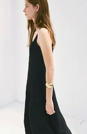 Mango Crinkled A-line Dress - Black