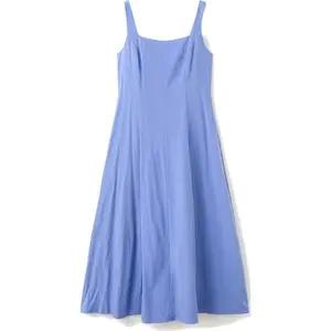 Mango Crinkled A-line Dress - Blue