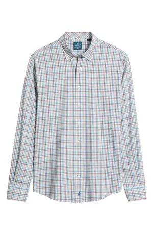 Johnnie-o Redwood Check Plaid Long Sleeved Button Down Shirt