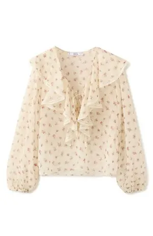 Mango Ruffled Floral Top