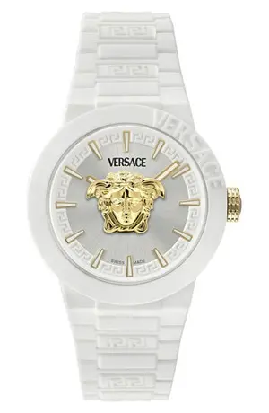 Versace V-pop Silicone Strap Watch - White