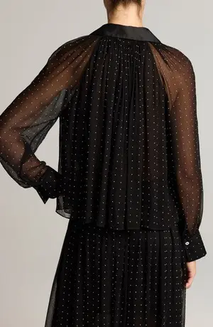 Vince Heat Set Dot Sheer Top