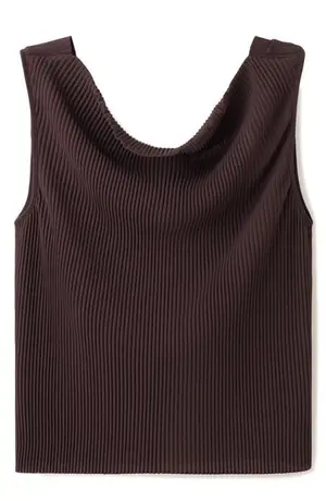 Mango Sleeveless Textured Top With Bead Embellishment