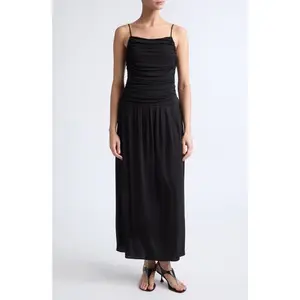 KALLMEYER Reese Ruched Sleeveless Maxi Dress - Black