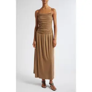 KALLMEYER Reese Ruched Sleeveless Maxi Dress - Nutmeg