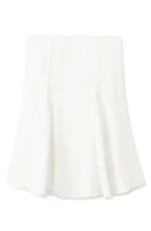 Mango Godet Cotton Midi Skirt - White