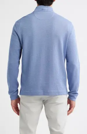 Johnnie-o Flame Stitch Quarter Zip Pullover - Cloudburst