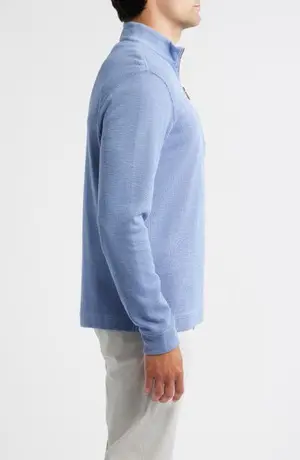 Johnnie-o Flame Stitch Quarter Zip Pullover - Cloudburst