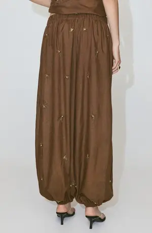 Mango Beaded Embroidered Balloon Pants
