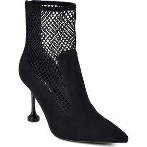 Nine West Goane Fishnet Pointed Toe Ankle Bootie - Black