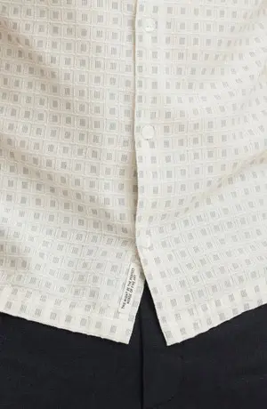 CASUAL FRIDAY Dobby Checked Short Sleeve Cotton Shirt