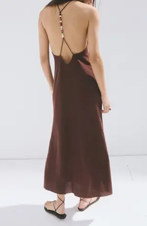 Mango Bead Detail V-neck Knit Dress
