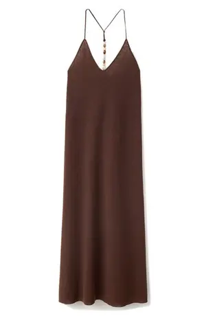 Mango Bead Detail V-neck Knit Dress