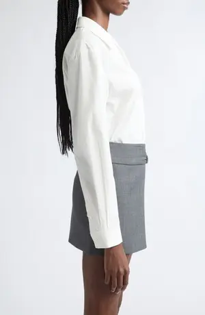 SHUSHU/TONG Open Collar Cotton Button-up Shirt