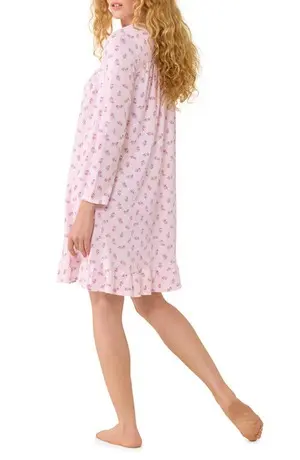 Eileen West Lace Trim Long Sleeve Nightgown