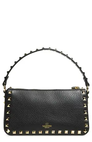 Valentino Garavani Small Rockstud Leather Shoulder Bag - Black