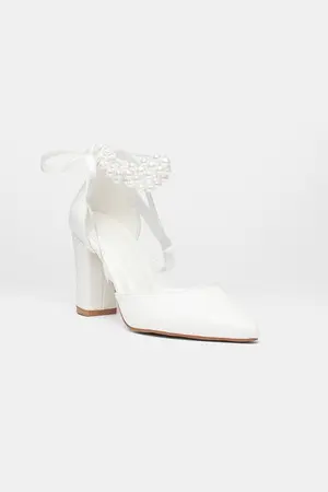 PROLOGUE SHOES Elisa Block Heel Bridal Pump