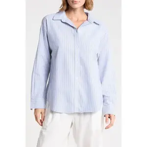 BEACHLUNCHLOUNGE Oversize Cotton Button-up Shirt - Campus Blue