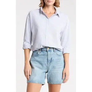 BEACHLUNCHLOUNGE Cidney Oversize Cotton Button-up Shirt - Silver Sage