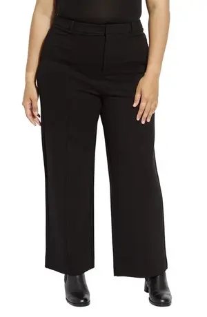 Lyssé Nadia High Waist Wide Leg Ponte Trousers - Black