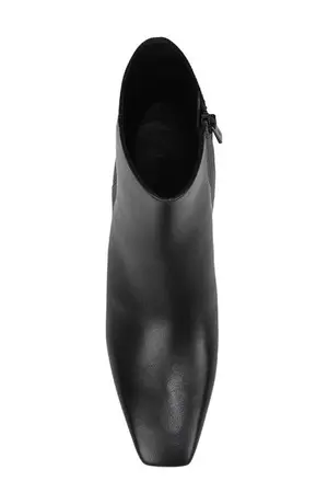 Vince Lilith Leather Bootie With Squared Toe And Side Zip - Black