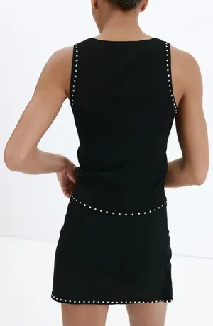 Mango Studded Knit Tank Top
