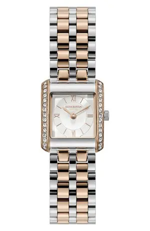 OLIVIA BURTON Berkley Square Crystal Embellished Two-tone Watch - Silver White