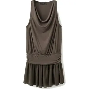 Mango Draped Ruffle Hem Dress
