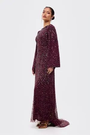 MARYISA Modest Embellished Sequins Gown