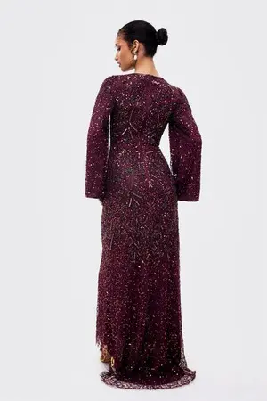 MARYISA Modest Embellished Sequins Gown